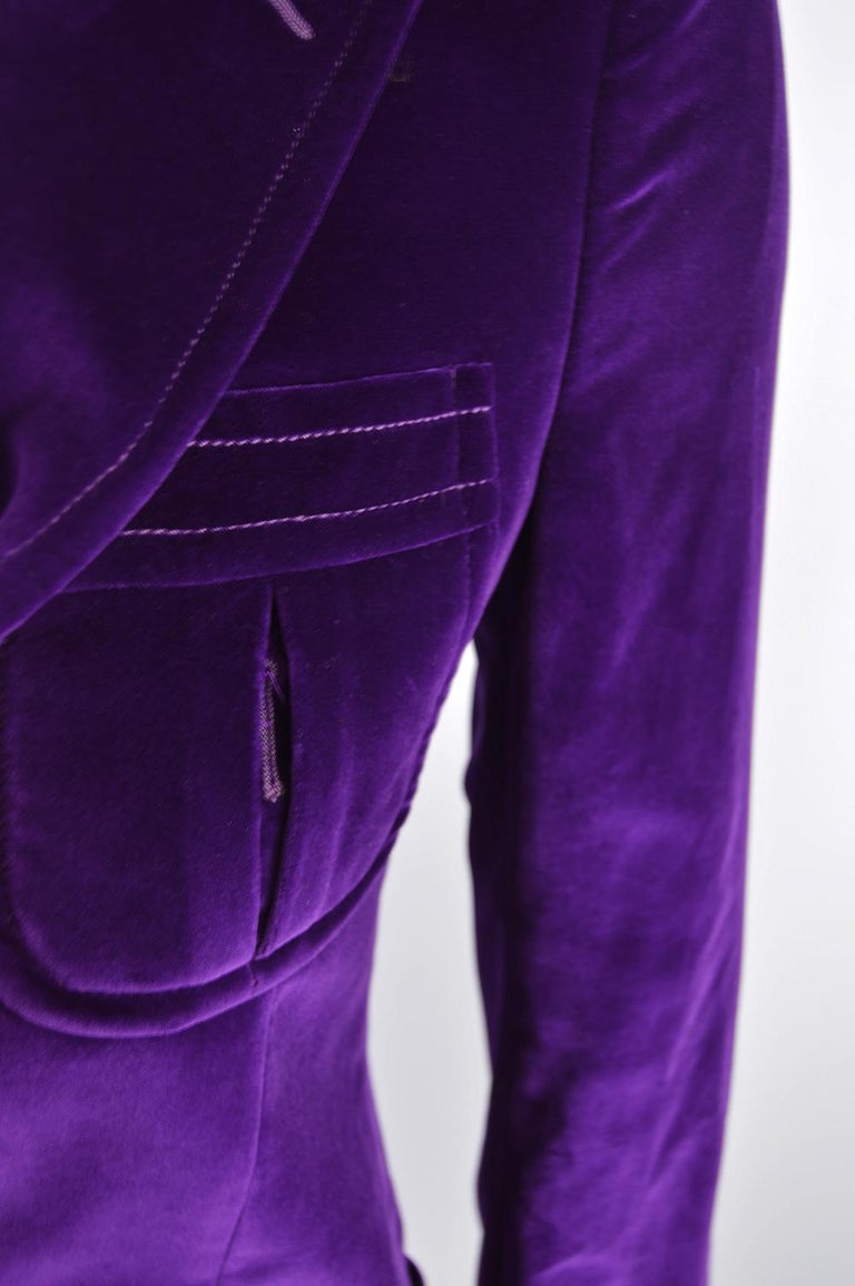 Yves Saint Laurent Men's YSL Deep Purple Velvet Evening Dinner Jacket ...