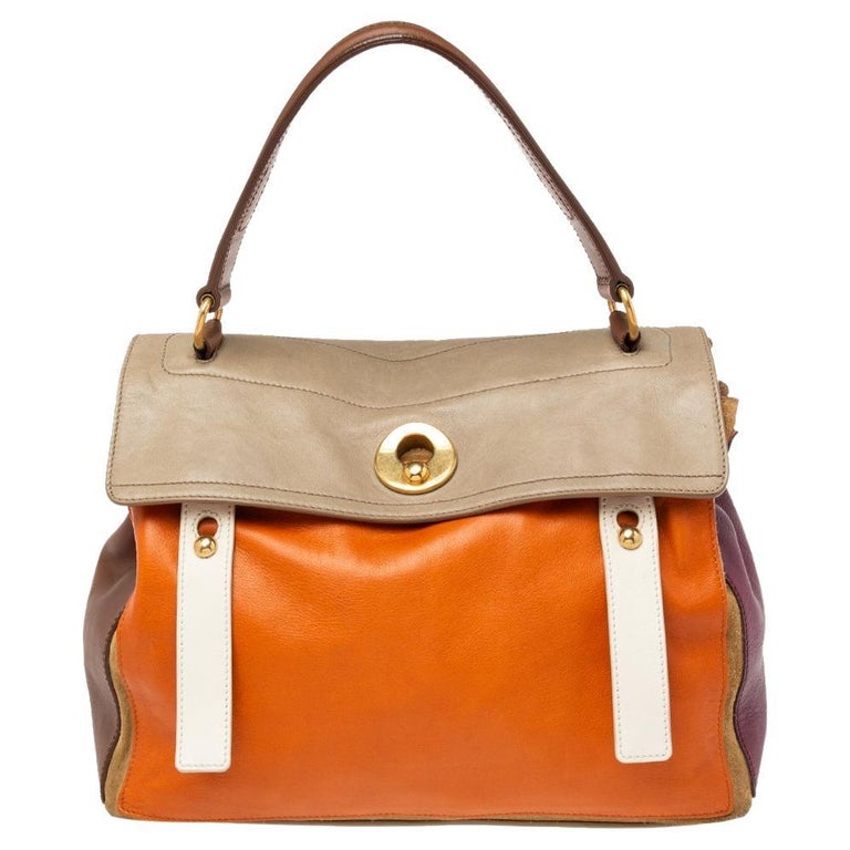 Yves Saint Laurent Multicolor Leather And Suede Medium Muse Two Top ...