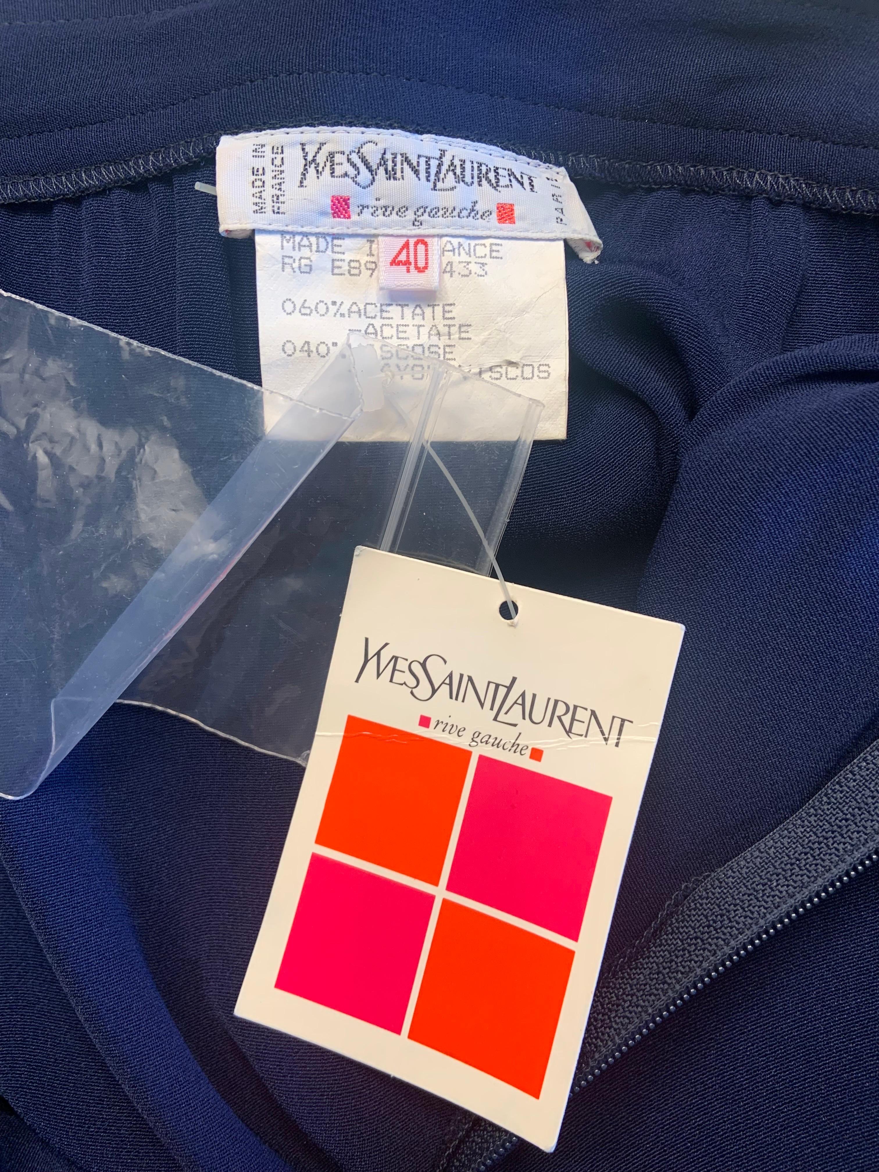 Yves Saint Laurent Navy Blue Long Skirt with Original Tags Never Worn ...
