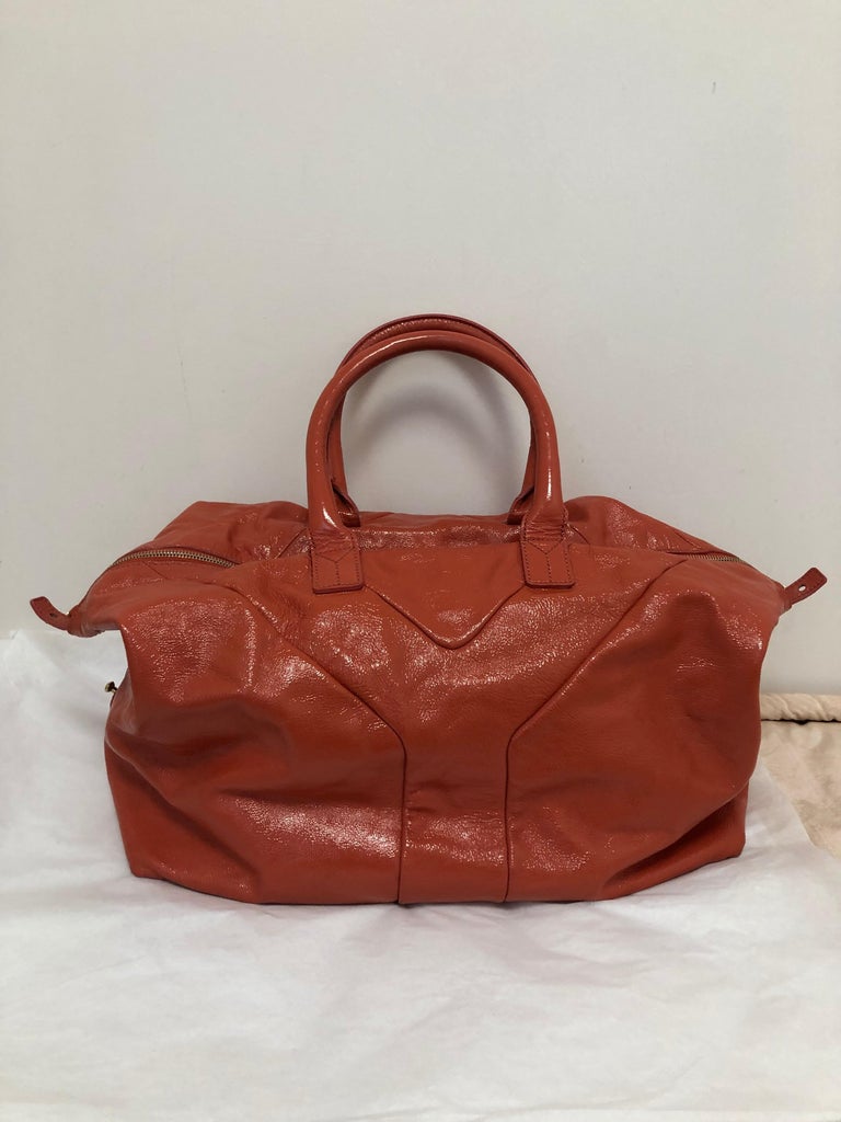 Yves Saint Laurent Orange Patent Leather Easy Y Bag at 1stDibs | ysl ...