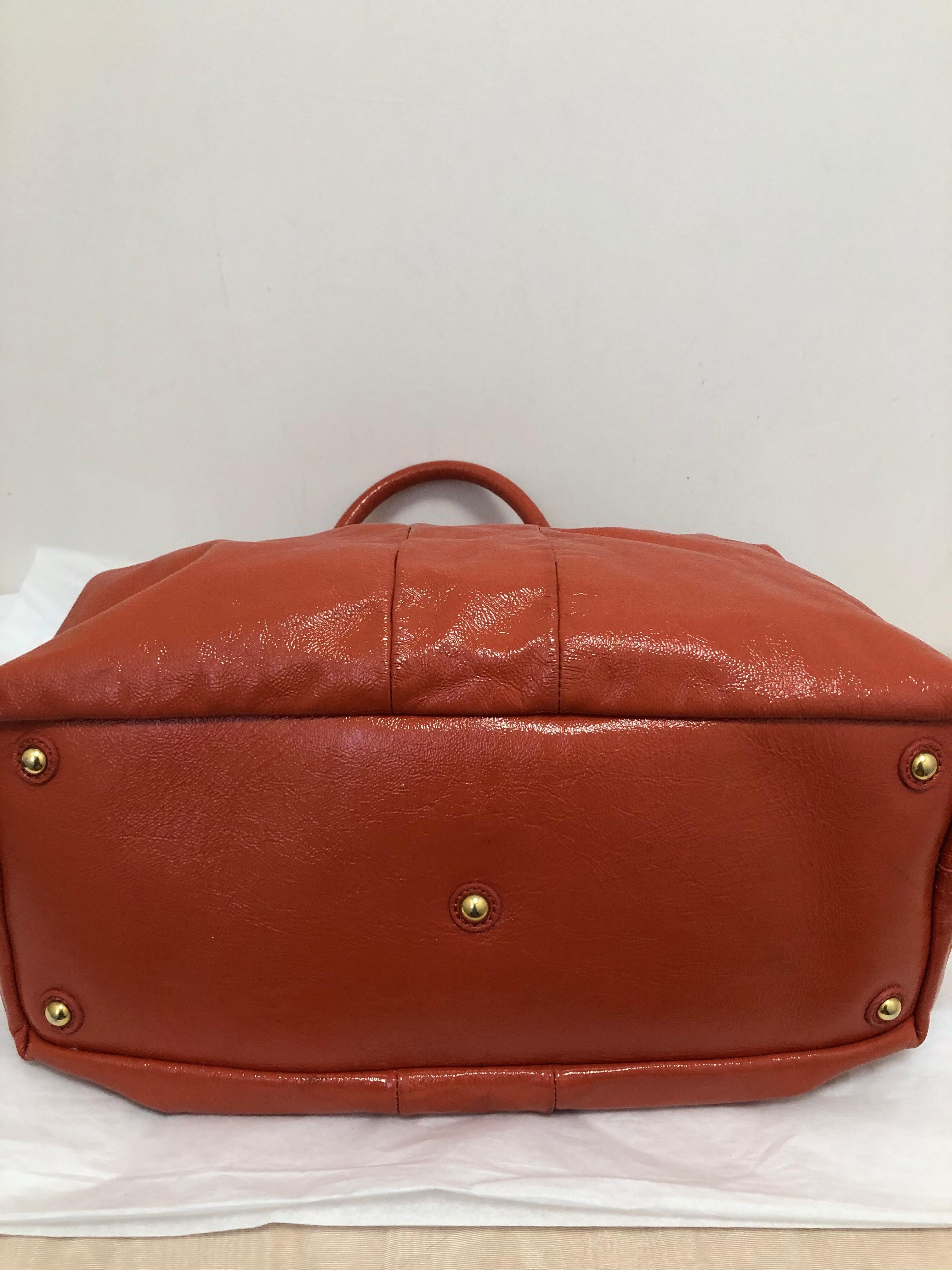 Yves Saint Laurent Orange Patent Leather Easy Y Bag at 1stDibs