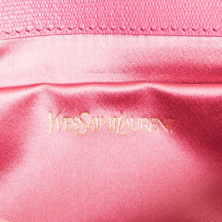 YVES SAINT LAURENT pink leather Y Clutch Bag at 1stDibs | yves saint ...