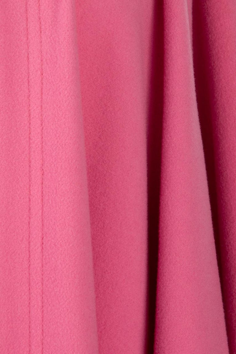 YVES SAINT LAURENT YSL Pink Pure Wool Cape or Wrap, 1980s at 1stDibs