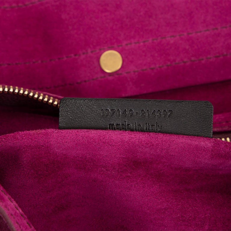 YVES SAINT LAURENT purple suede MUSE TWO MEDIUM CROC Satchel Bag For ...