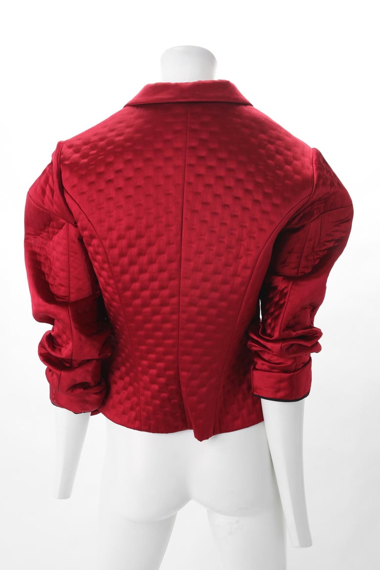 Yves Saint Laurent Red Satin Double-Breasted Jacket, A/W 2009. For Sale ...