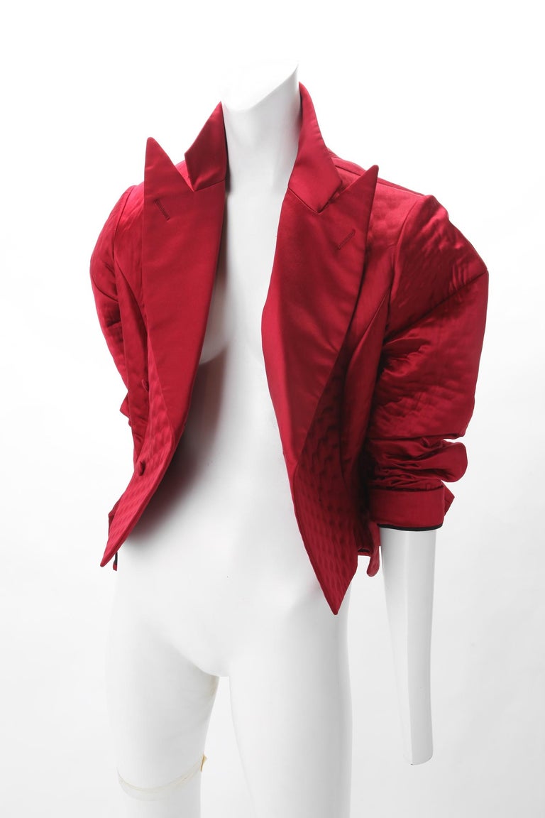 Yves Saint Laurent Red Satin Double-Breasted Jacket, A/W 2009. For Sale ...