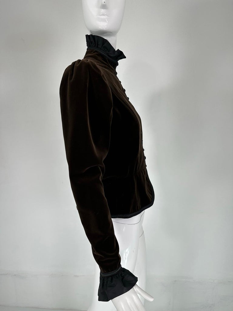 Yves Saint Laurent Rive Gauche Chocolate Velvet Victorian Style Jacket ...