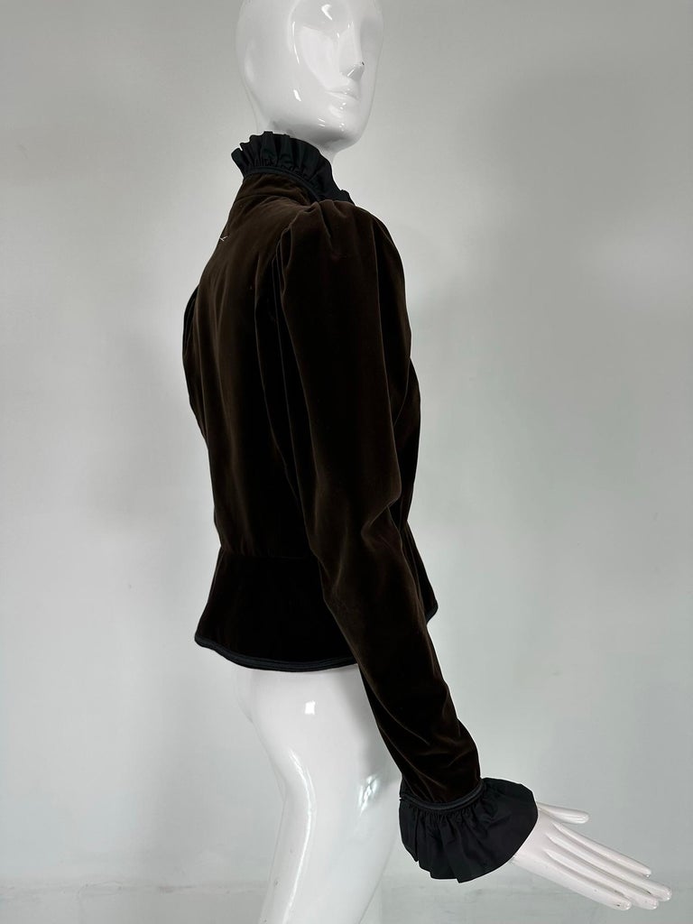 Yves Saint Laurent Rive Gauche Chocolate Velvet Victorian Style Jacket ...