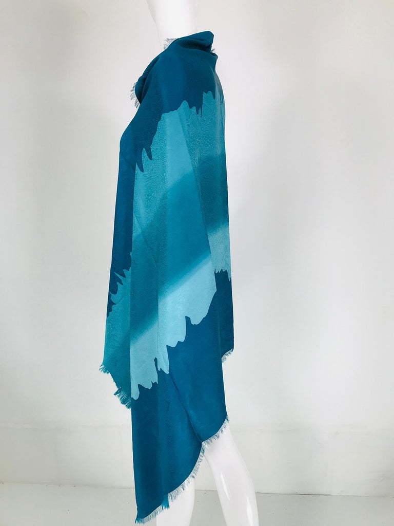 Yves Saint Laurent Rive Gauche X Long Rectangle Textured Silk Scarf/Shawl For Sale at 1stDibs