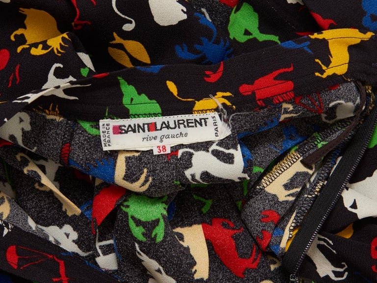 Yves Saint Laurent Rive Gauche Zodiac Pattern Skirt Late 70's For Sale ...