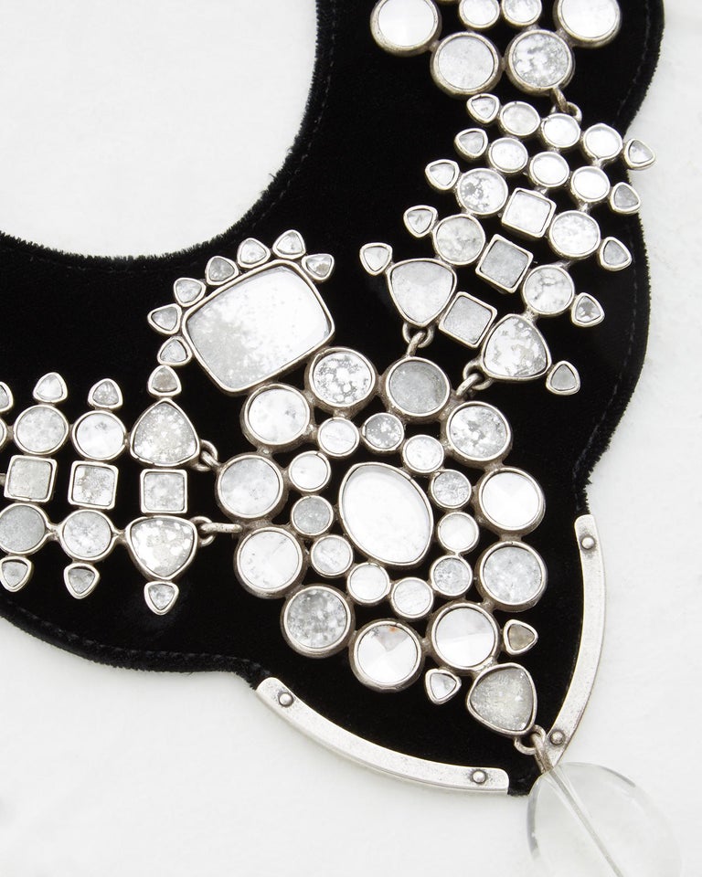 Yves Saint Laurent Rocca crystal collier on velvet breastplate, fw 2002 ...