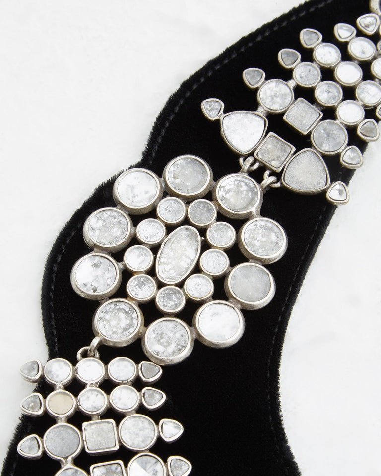 Yves Saint Laurent Rocca crystal collier on velvet breastplate, fw 2002 ...