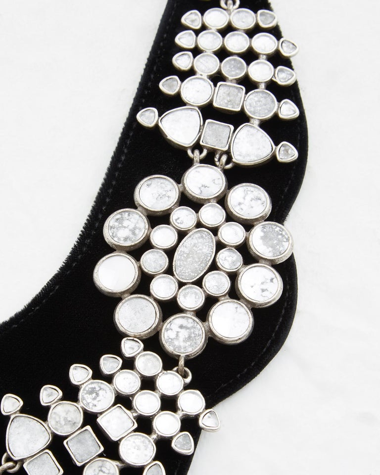 Yves Saint Laurent Rocca crystal collier on velvet breastplate, fw 2002 ...