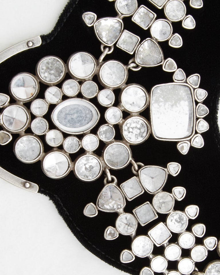 Yves Saint Laurent Rocca crystal collier on velvet breastplate, fw 2002 ...