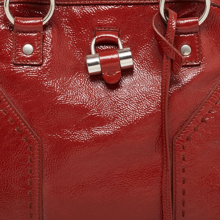 Yves Saint Laurent Rust Brown Patent Leather Large Muse Satchel For ...