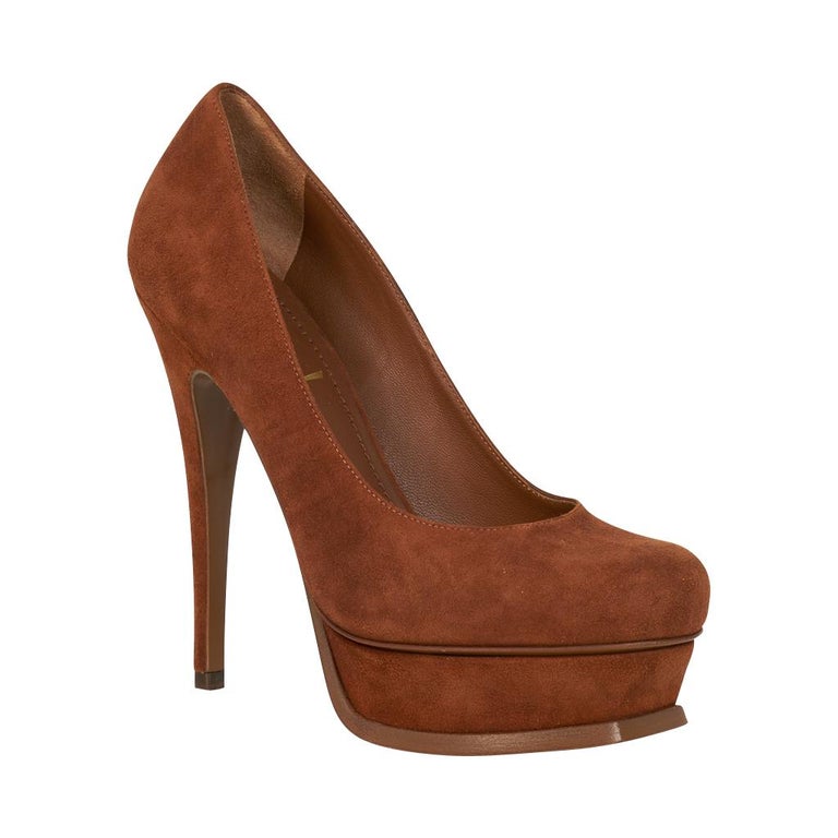 Yves Saint Laurent Shoe Suede Platform Pump 36.5 / 6.5 at 1stDibs