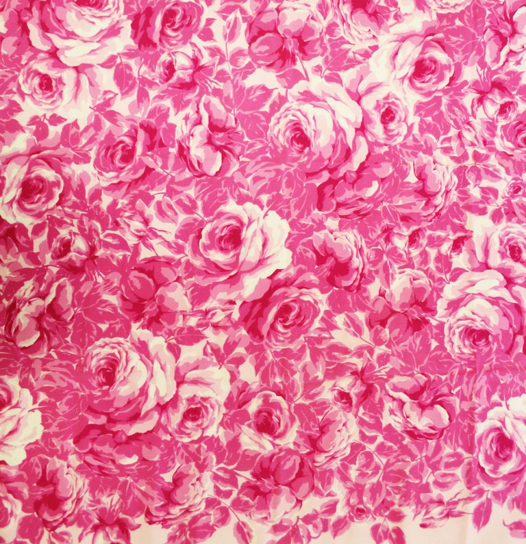 Yves Saint Laurent Silk Pink Roses Scarf at 1stDibs | pink ysl background