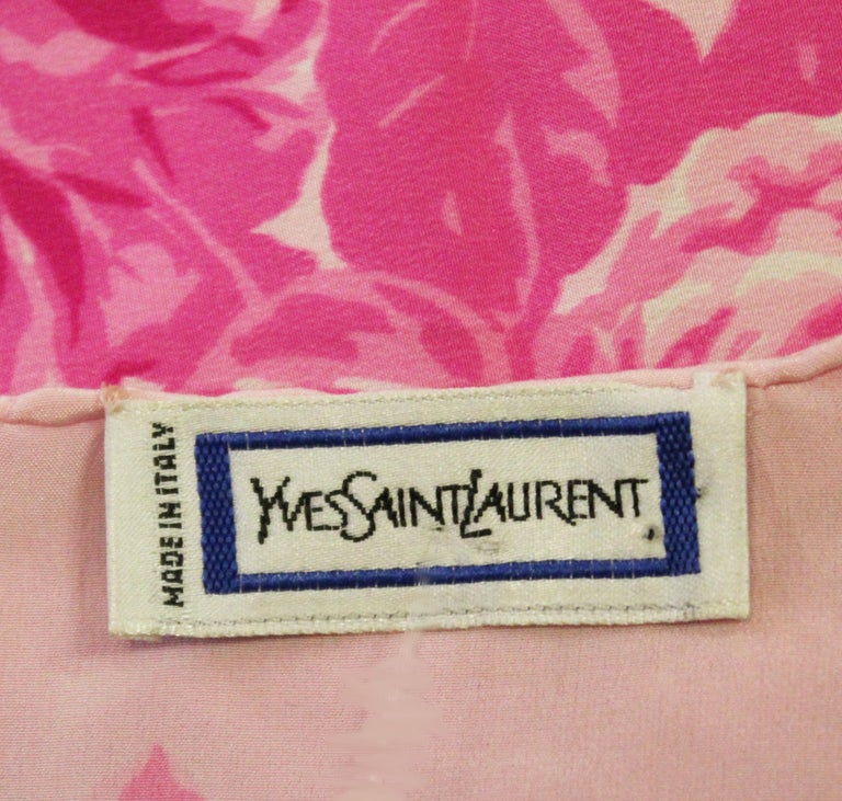 Yves Saint Laurent Silk Pink Roses Scarf at 1stDibs | pink ysl background