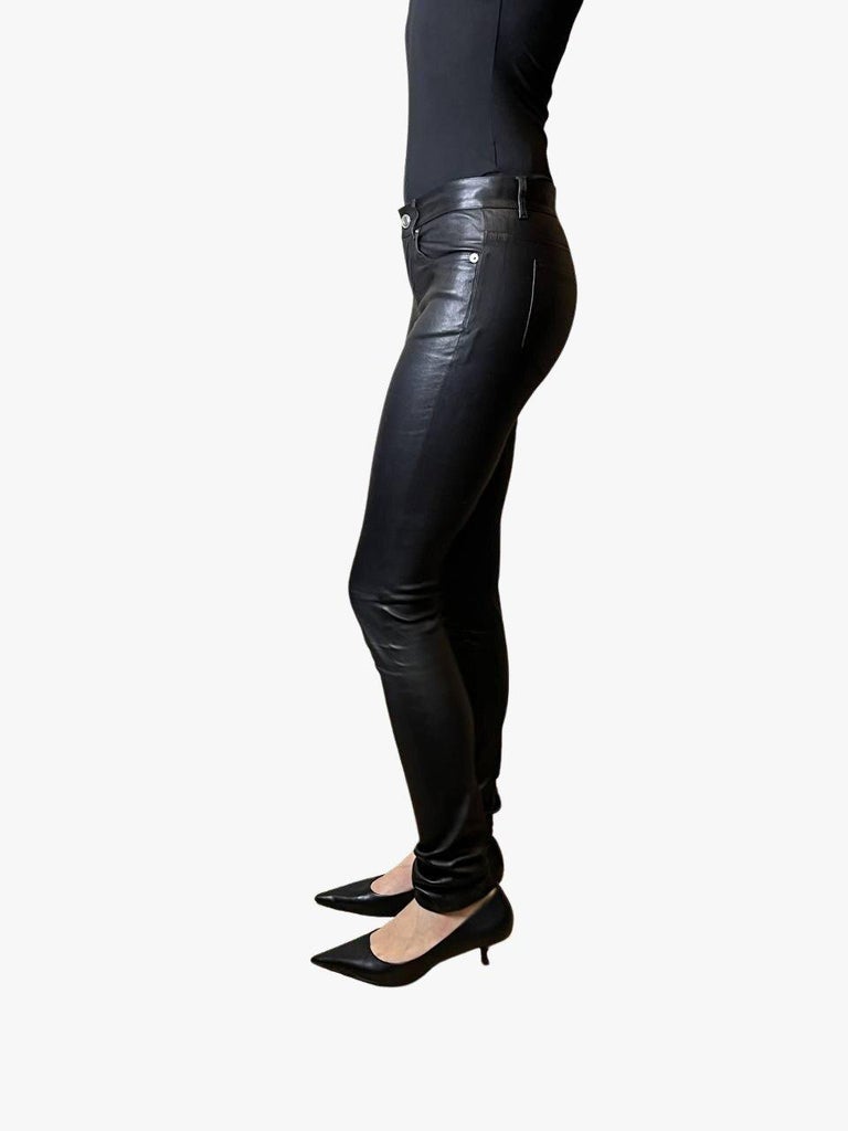 Yves Saint Laurent Skinny Stretch Leather Pants, 2010s For Sale at 1stDibs