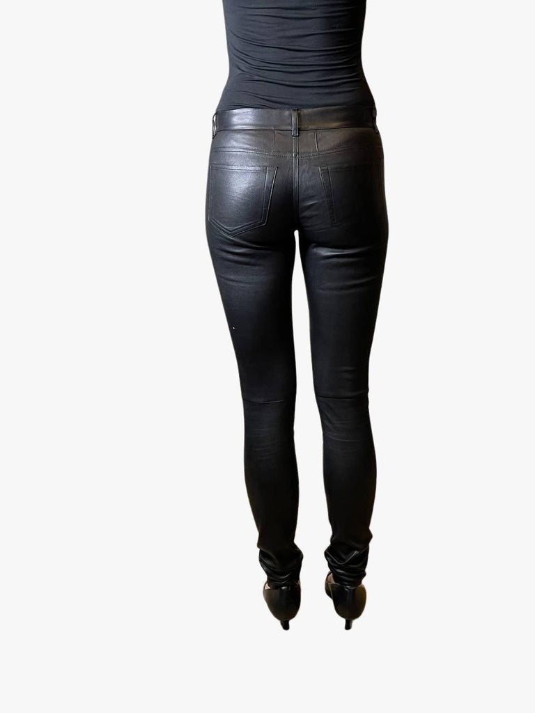Yves Saint Laurent Skinny Stretch Leather Pants, 2010s For Sale at 1stDibs