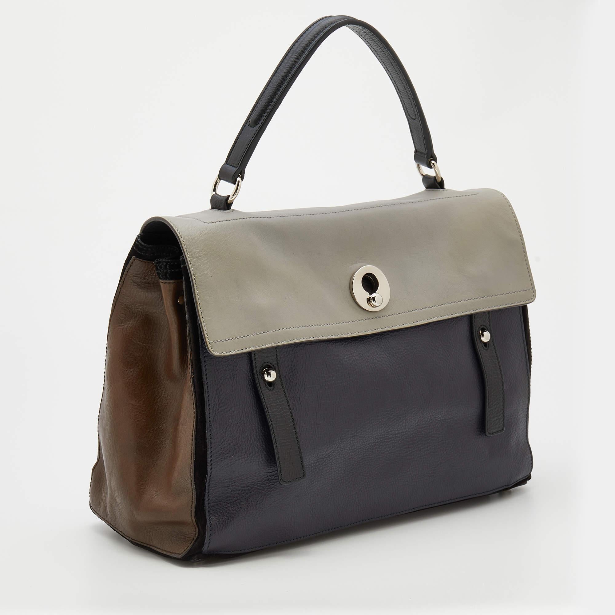 Yves Saint Laurent Tri Color Leather Large Muse Two Top Handle Bag For ...