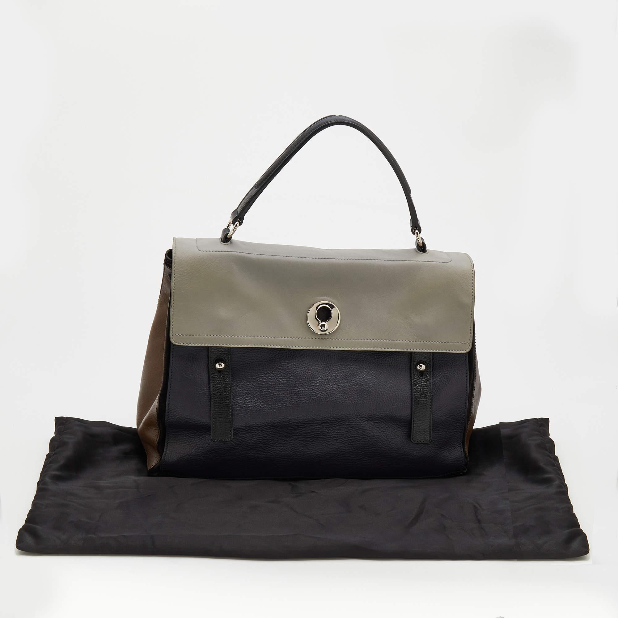 Yves Saint Laurent Tri Color Leather Large Muse Two Top Handle Bag For ...