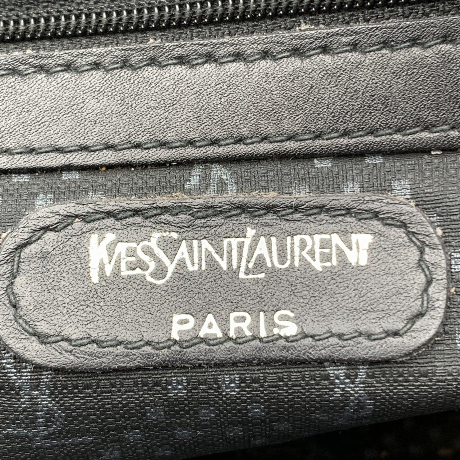 Yves Saint Laurent Vintage Black Canvas Leather Crossbody Bag For Sale ...