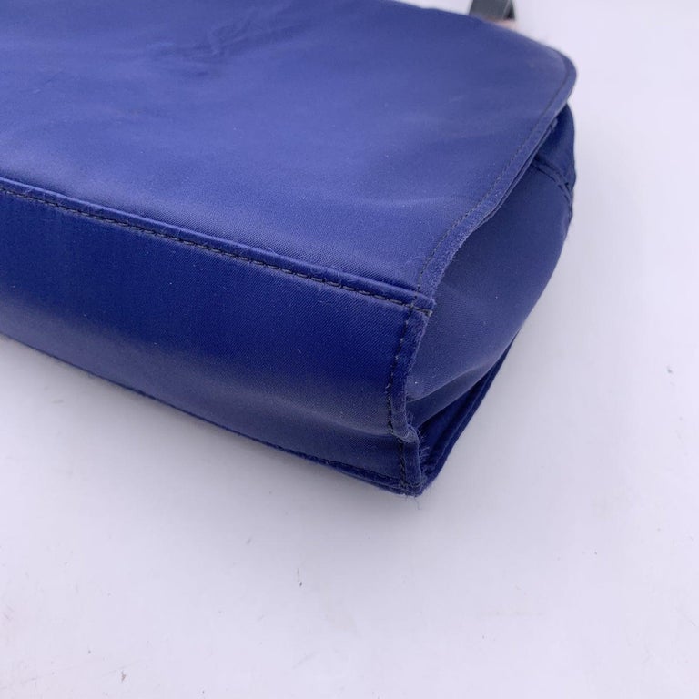 Yves Saint Laurent Vintage Blue Canvas YSL Logo Satchel Handbag For ...