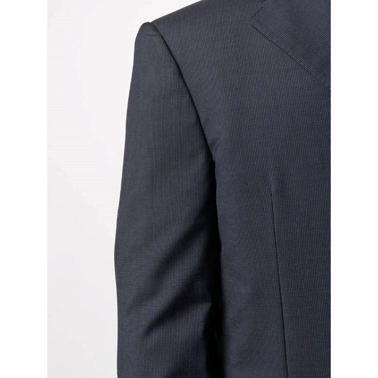 Yves Saint Laurent Vintage blue pinstriped wool 2000s jacket For Sale ...