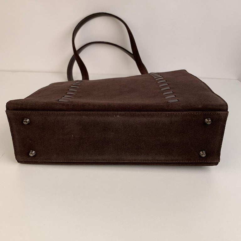 Yves Saint Laurent Vintage Brown Suede Satchel Shoulder Bag For Sale at ...