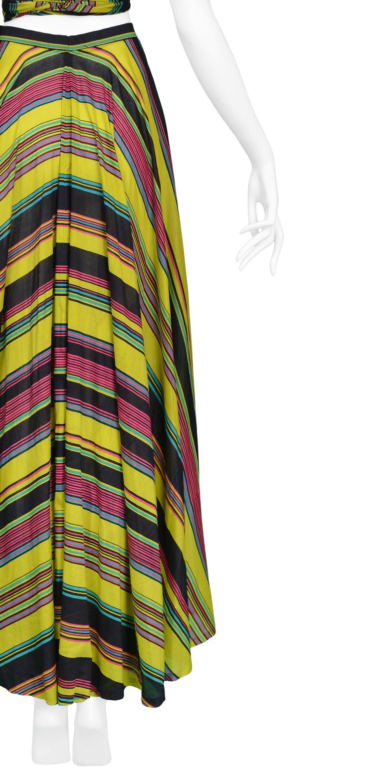 Vintage Yves Saint Laurent YSL Chartreuse Stripe Wrap Ensemble, 1970s ...