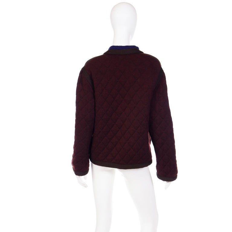 Yves Saint Laurent Vintage Jacket YSL Reversible Blue Plum Purple ...