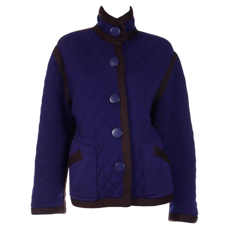 Yves Saint Laurent Vintage Jacket YSL Reversible Blue Plum Purple ...