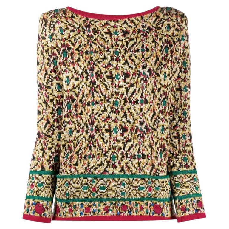 Yves Saint Laurent Vintage multicolor knitted wool 80s sweater For Sale ...