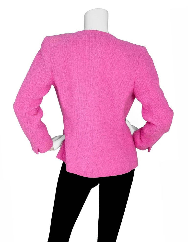 Yves Saint Laurent Vintage Pink Boucle Jackie-O Style Jacket Sz 6 For ...