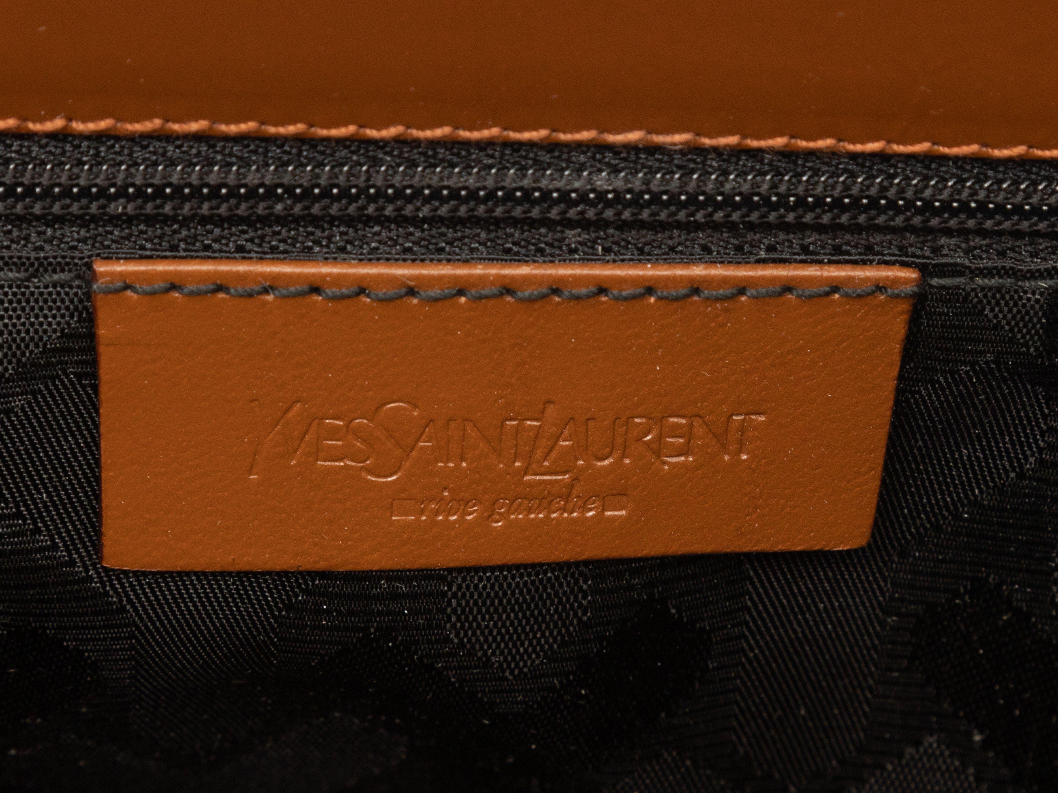 Yves Saint Laurent White and Brown Canvas and Leather Shoulder Bag For ...