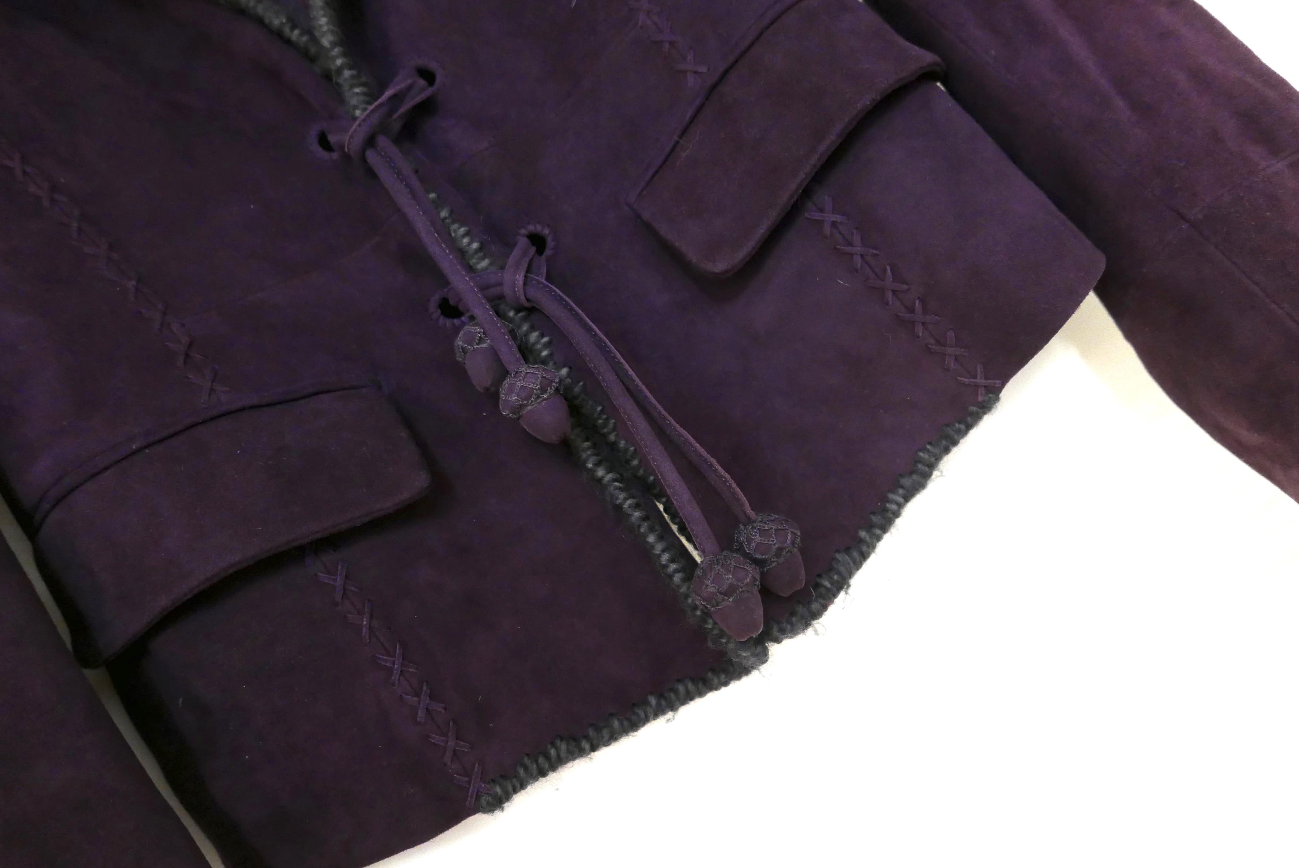 Yves Saint Laurent x Tom Ford AW03 Purple Chamois Leather Jacket For ...