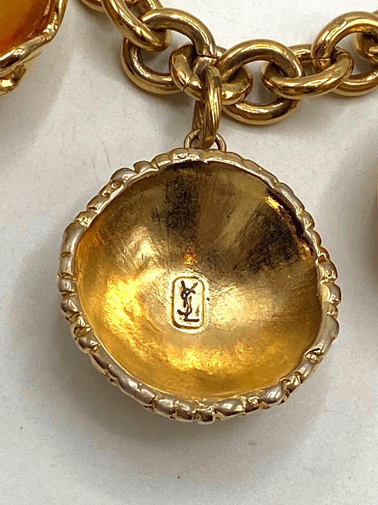 Yves Saint Laurent YSL 1980s Gold and Resin Ball Pendant Necklace For ...