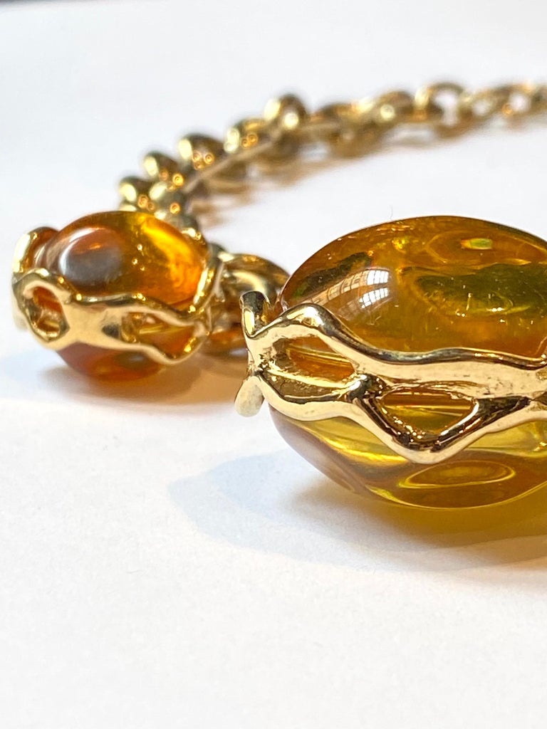 Yves Saint Laurent YSL 1980s Gold and Resin Ball Pendant Necklace For ...