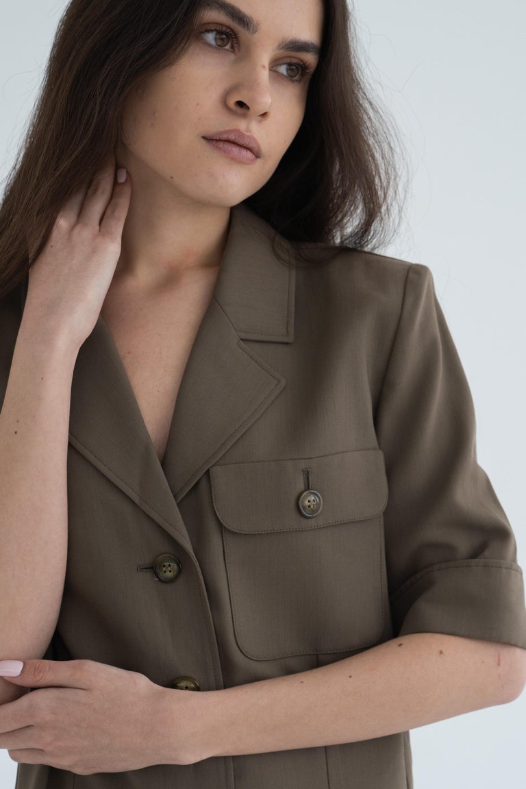 Yves Saint Laurent YSL 1997 Safari Short Sleeve Jacket For Sale at 1stDibs