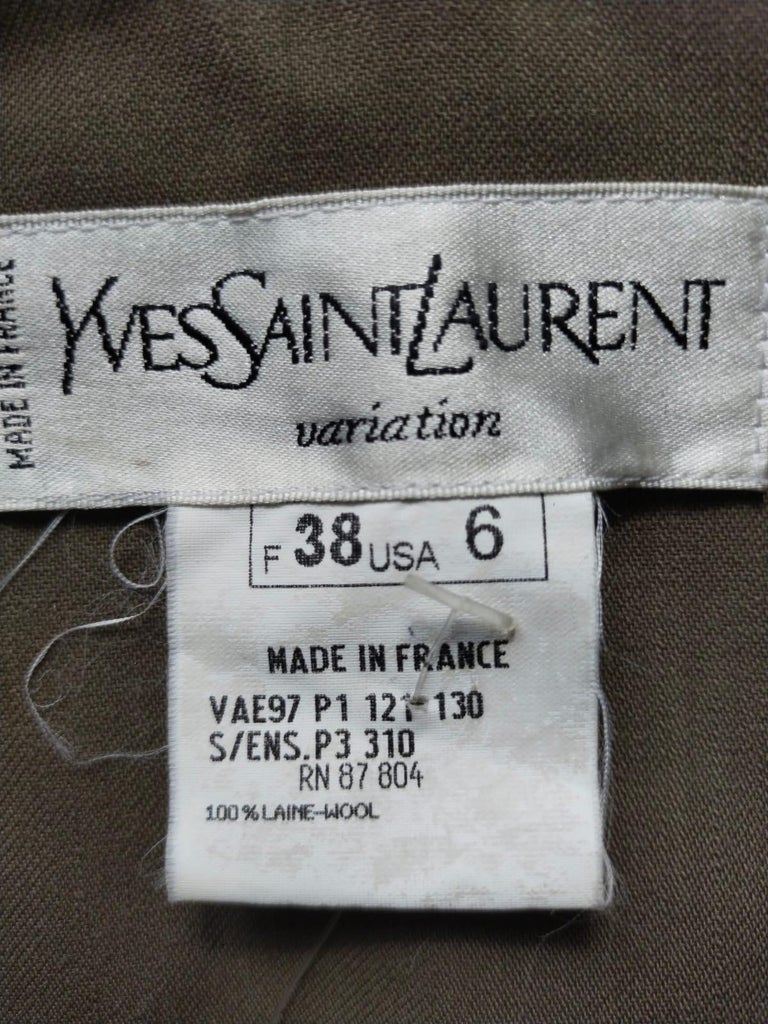 Yves Saint Laurent YSL 1997 Safari Short Sleeve Jacket For Sale at 1stDibs