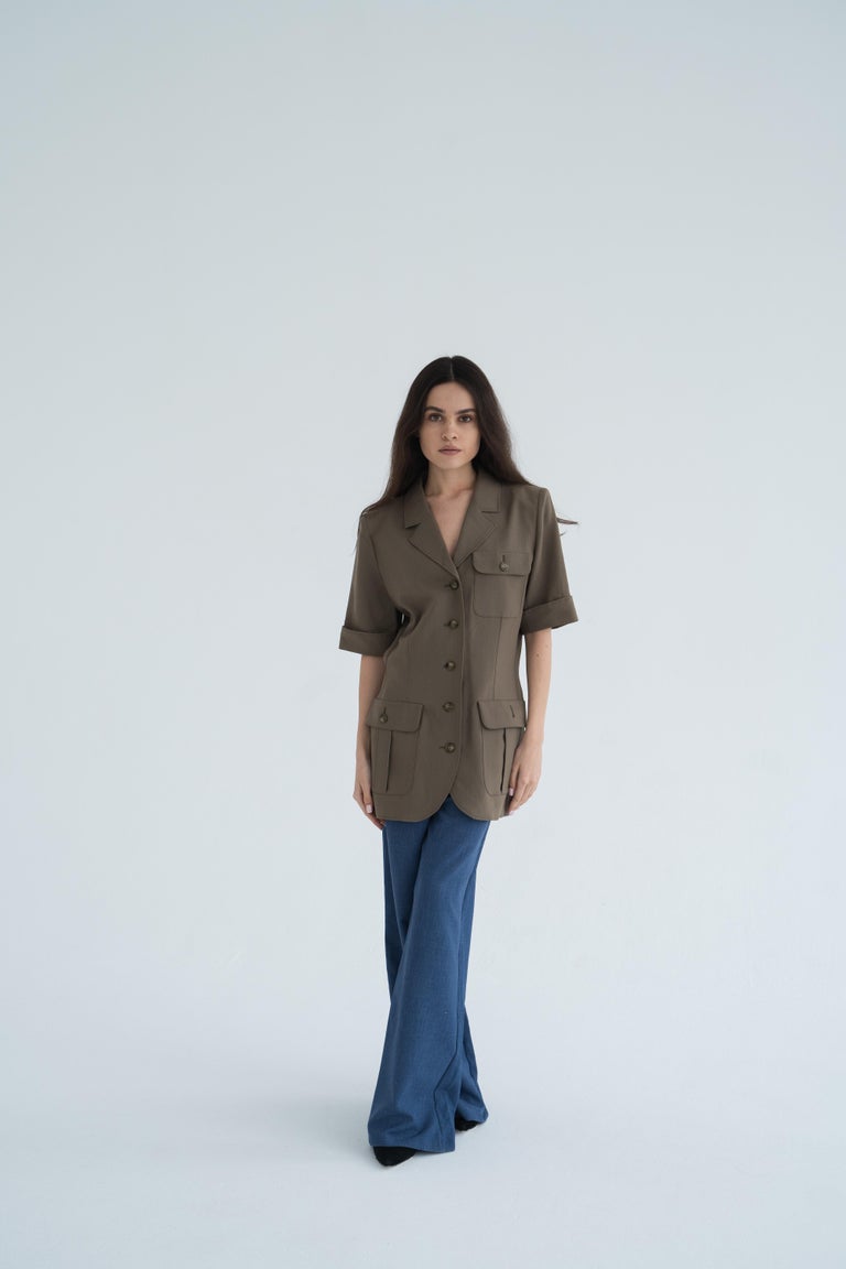 Yves Saint Laurent YSL 1997 Safari Short Sleeve Jacket For Sale at 1stDibs
