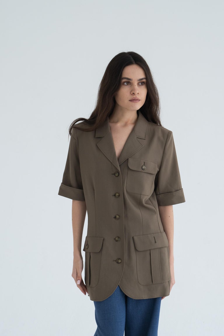 Yves Saint Laurent YSL 1997 Safari Short Sleeve Jacket For Sale at 1stDibs