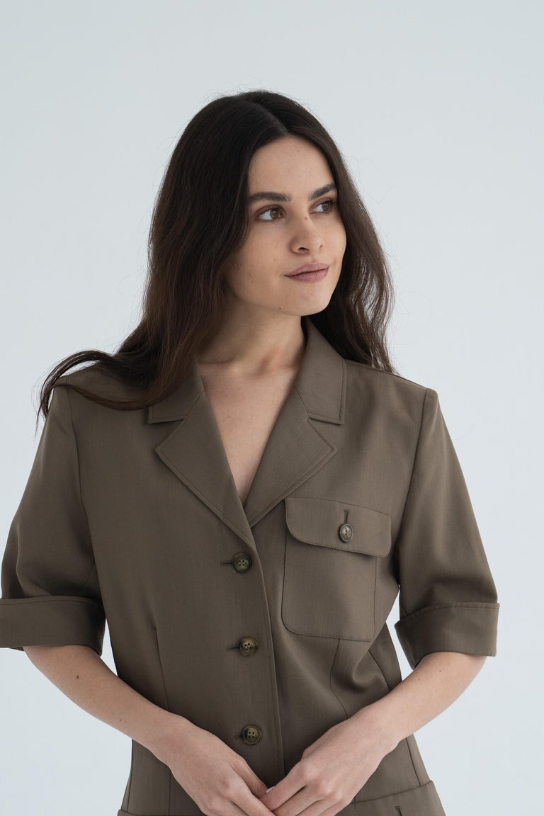 Yves Saint Laurent YSL 1997 Safari Short Sleeve Jacket For Sale at 1stDibs