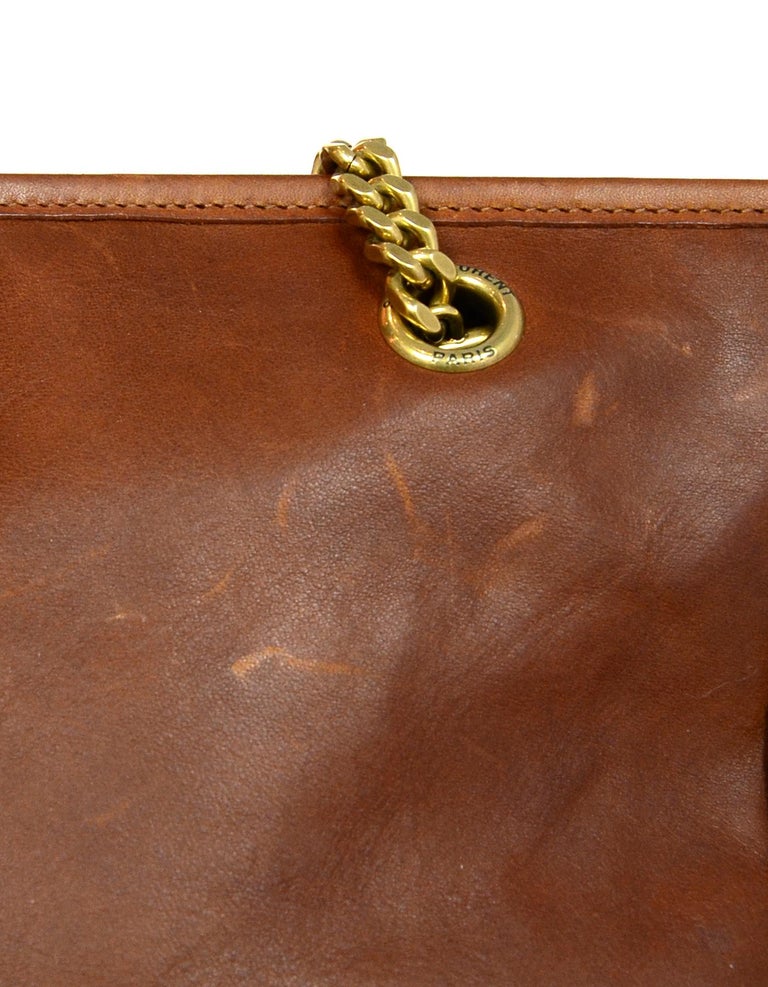 Yves Saint Laurent YSL 2018 Brown Leather Niki Large Shopping Tote Bag ...