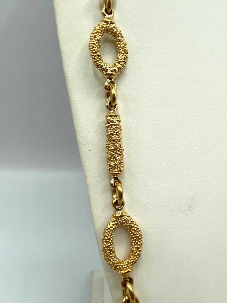 Yves Saint Laurent YSL 35" Long Gold Necklace, 1980s For Sale at 1stDibs