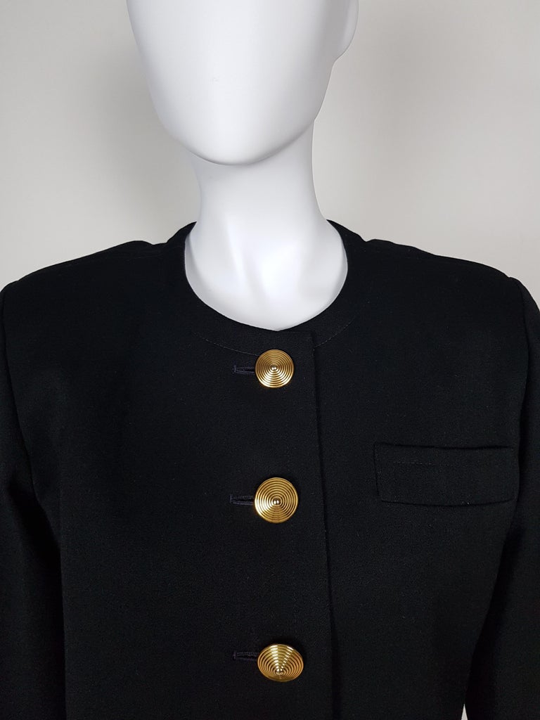 YVES SAINT LAURENT YSL Black Blazer with Dome Buttons For Sale at 1stDibs