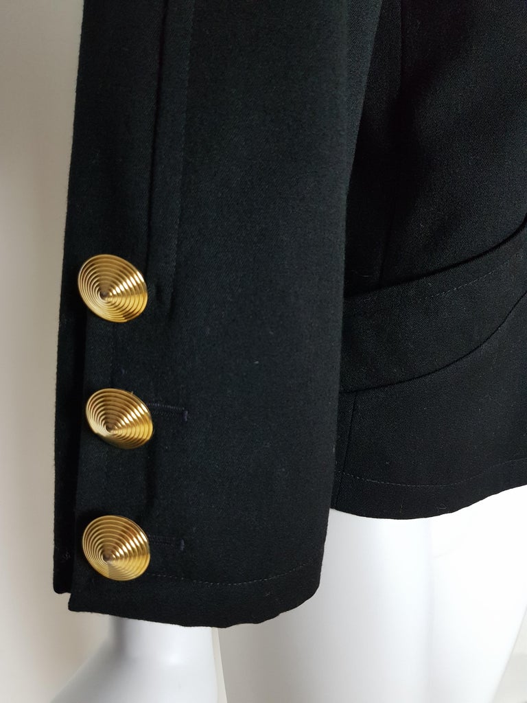 YVES SAINT LAURENT YSL Black Blazer with Dome Buttons For Sale at 1stDibs