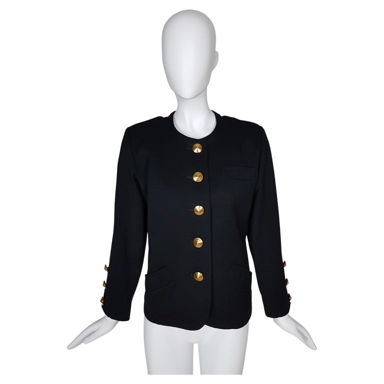 YVES SAINT LAURENT YSL Black Blazer with Dome Buttons For Sale at 1stDibs