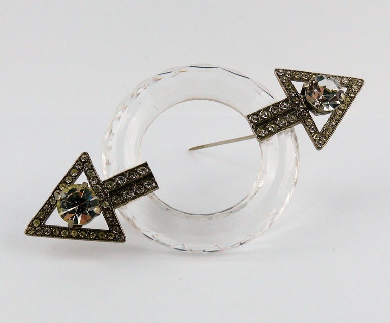 Yves Saint Laurent YSL by Denez Vintage 1970s Art Deco Inspired Brooch ...